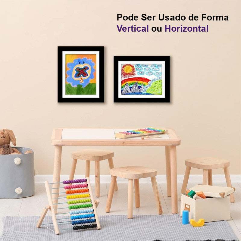 Kit com 2 Molduras Porta Desenhos Infantil - Tamanho A4